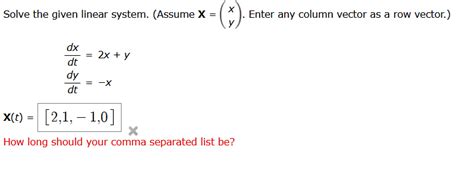 Solved Solve The Given Linear System Assume X X Y