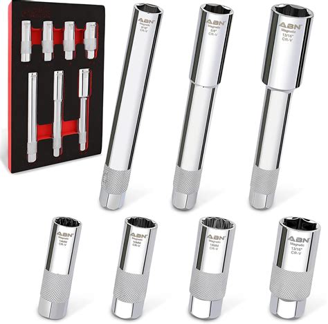 Abn Extra Deep Socket Set 7 Pieces 3 8 Inch Drive Magnetic Grip Cr V Deep Well