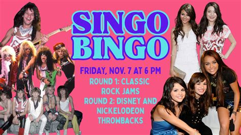 Singo Bingo Classic Rock And Disney Throwbacks