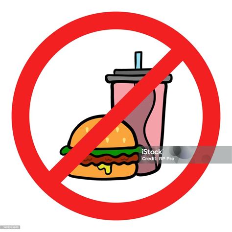 벡터 아이콘은 웹 디자인과 인터넷을 위해 플랫 스타일의 패스트 푸드를 금지합니다 건강하지 못한 생활방식에 대한 스톡 벡터 아트 및 기타 이미지 건강하지 못한 생활방식