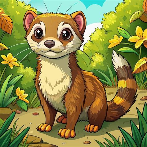 A Cartoon Of A Squirrel With A Long Tail And A Tail Premium Ai
