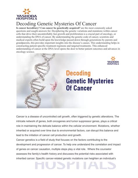 Ppt Decoding Genetic Mysteries Of Cancer Powerpoint Presentation