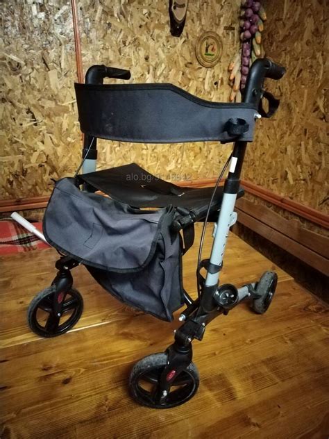 Сгъваема алуминиева проходилка ролатор за възрастни оперирани трудно подвижни хора Rebo