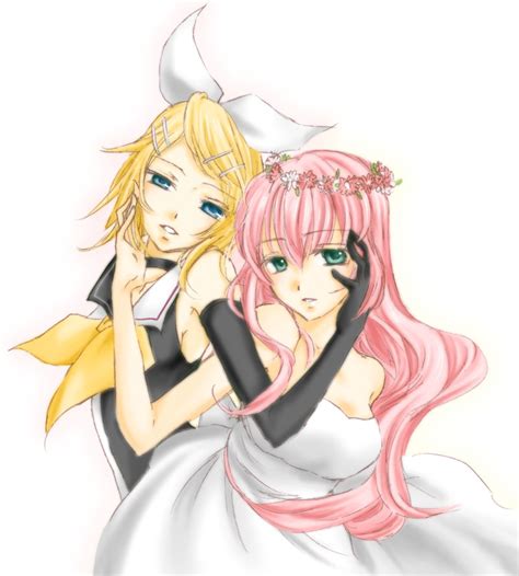 Kagamine Rin And Megurine Luka Vocaloid And More Drawn By Sorano Namida Danbooru