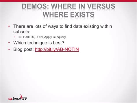 Ten Query Tuning Techniques Every Sql Server Programmer Should Know Pptx
