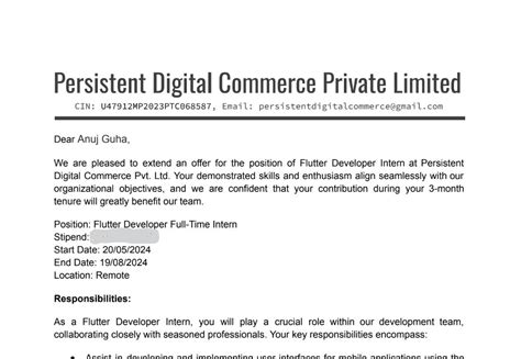 Anuj Guha On Linkedin Internship Flutter Persistentdigitalcommerce