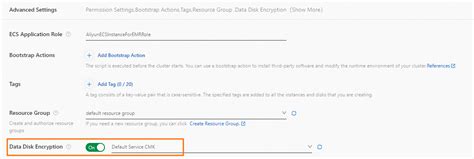 Enable Data Disk Encryption E Mapreduce Alibaba Cloud Documentation Center
