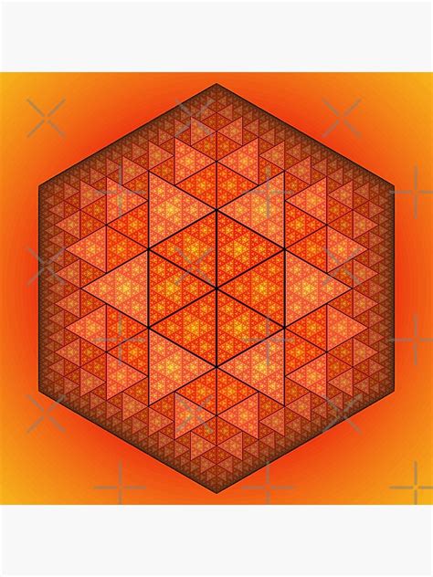 sierpinski dreieck hexagon hexagram star sticker art print poster
