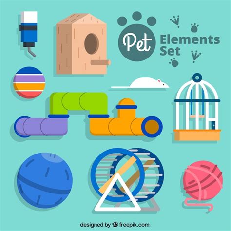 Free Vector Cute Pet Elements Set