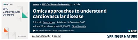 Omics Approaches To Understand Cardiovascular Disease Precision Medicine