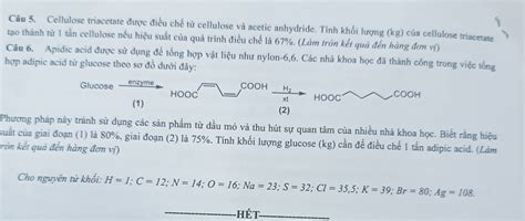 Giải Quyếtcellulose Triacetate được điều Chế Từ Cellulose Và Acetic