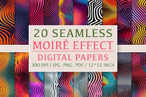 20 Seamless The Moiré Effect Patterns Illustration Par Nordicdesign