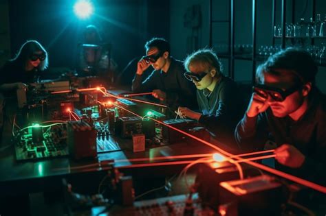 Premium Ai Image A Team Of Physicists Conducting Experiments With Laser