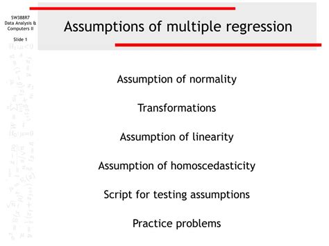 ppt assumptions of multiple regression powerpoint presentation free