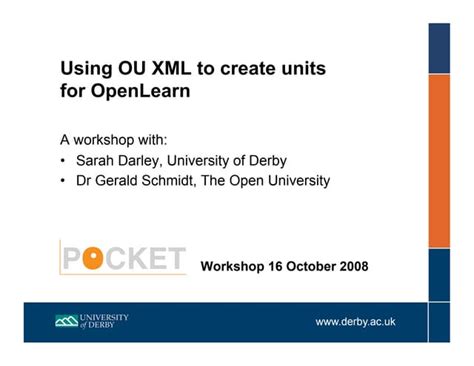 Using Ou Xml To Create Units For Openlearn Pdf