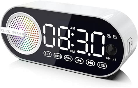 Digital Alarm Clock With Bluetooth Speaker Dual Alarm Clock For Bedroom Heavy Sleeper Wireless