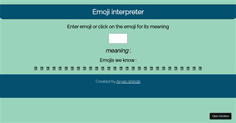 Emoji Interpreter Codesandbox