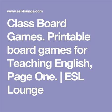 Class Board Games Printable Board Games For Teaching English Page One
