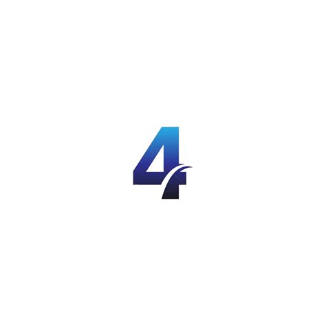 Number 4 Logo Design Business Template Icon Luxury Abstract Identity