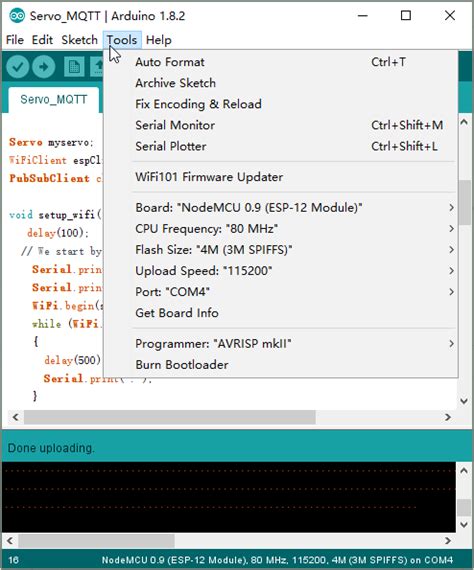 alex ufo 聰明人求知心切 NodeMCU Lesson Servo MQTT