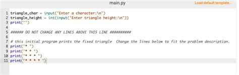 Solved This Program Will Output A Right Triangle Based On A