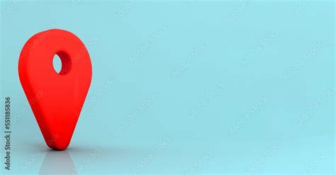 Red Location Pin Map Over Turquoise Background Navigation Symbol Panoramic Mock Up Image D