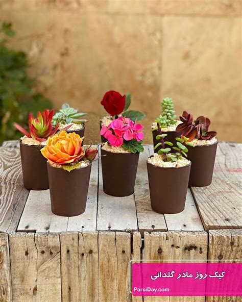 طرز تهیه کیک روز مادر گلدانی شیک و لاکچری و جدید تصویری