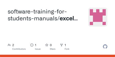GitHub Software Training For Students Manuals Excel Analysis
