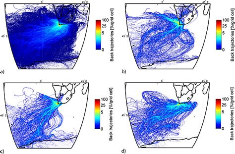 Trajectory Cluster Analysis Of 5 Day Back Trajectories Arriving At Cpt