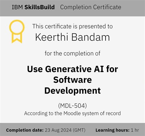 Keerthi Reddy On Linkedin Ai Ibmskillsbuild Generative Developer