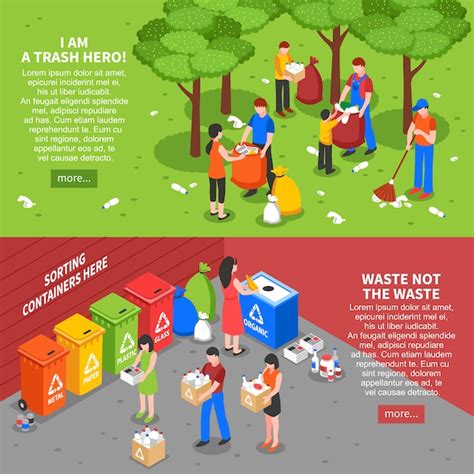 Free Vector Garbage Sorting Banners Set