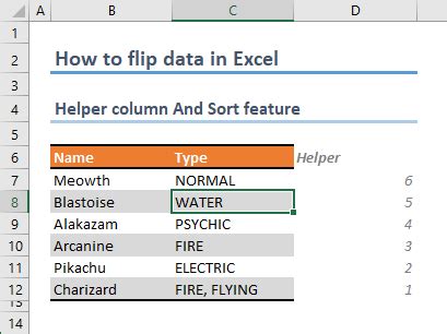 How To Flip Data In Excel