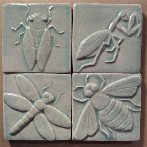 Handmade Insect Ceramic Tiles