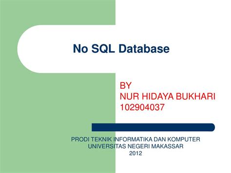 PPT No SQL Database PowerPoint Presentation Free Download ID