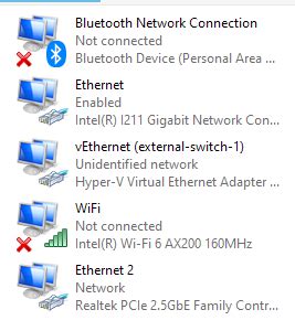 Wireless Networking Unknown VEthernet Adapters Super User