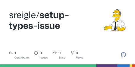 Github Sreiglesetup Types Issue