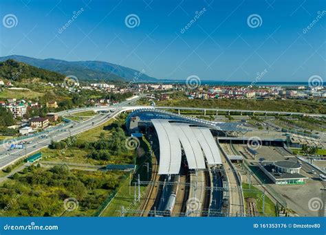 Sochi Russia October 2019 Aerial View Of The Olympic Park Train Station Editorial Photo