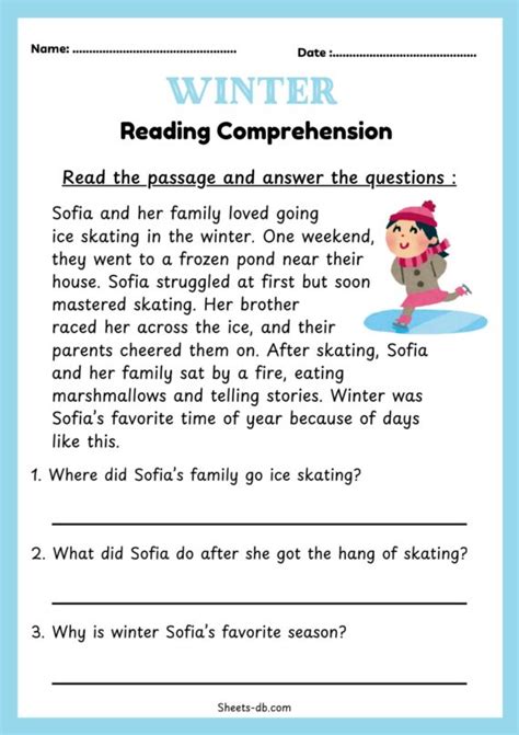 Winter Reading Comprehension – Sheets