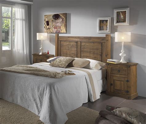 Dormitorio Rústico De Madera De Pino Macizo Muebles Baena