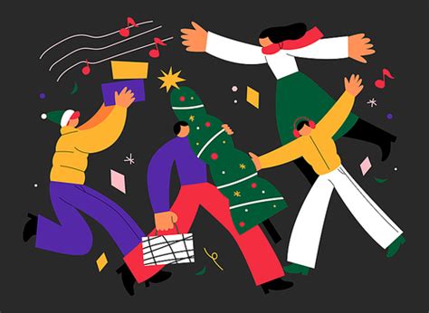 유토이미지 상세페이지 베이직샵 22221713 트리를 들고 춤추는 사람들이 있는 백터 일러스트