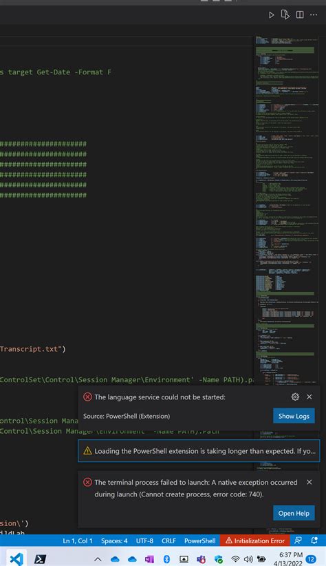 The Language Service Could Not Be Started After Installing Powershell 7 · Issue 3922