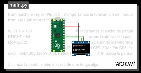 Uso De Display Oled 0 96 I Raspberry Pi Pico Wokwi Esp32 Stm32 Arduino Simulator