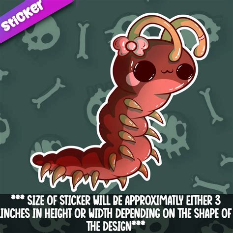 Centipede Sticker Creepy Cute Stickers For Laptops Water Bottles