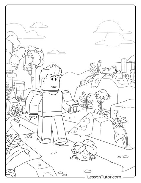 Roblox Noob Coloring Pages Lesson Tutor