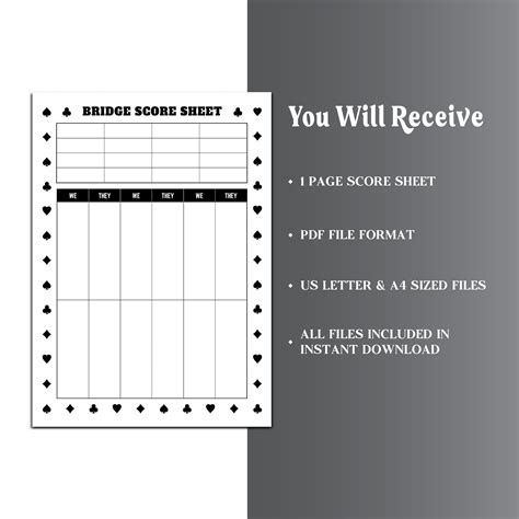 Bridge Game Score Sheet Contract Bridge Scoring Chicago Bridge