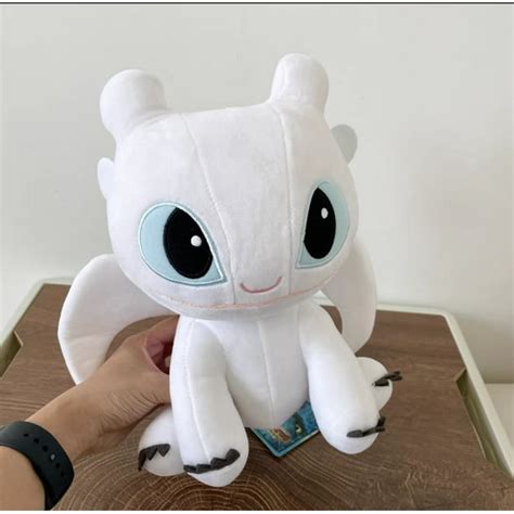 Peluche De Maestro Domador De Dragones Dragón Blanco Sin Dientes 25 Cm Muñeco Sin Dientes