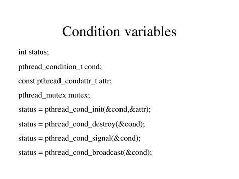 Threads Using Condition Variables At James Silvers Blog