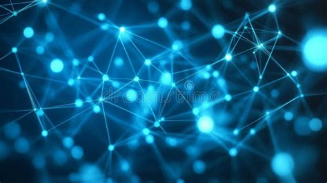 Glowing Blue Network Connections With Abstract Digital Nodes And Lines