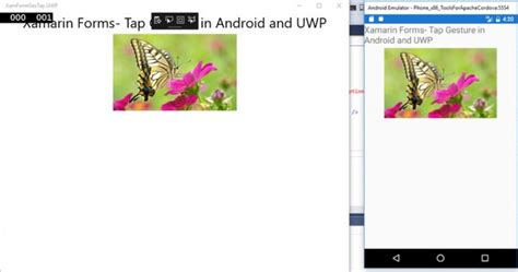 Tap Gesture In Xamarinforms Application For Android And Uwp