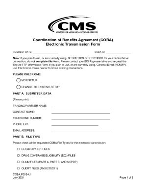 Coba Electronic Transmission Form Blank Fillable Template Fill Out